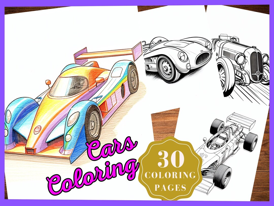 Cars Coloring Pages, Cute Coloring Pages, Kids and Adults, Digital ...