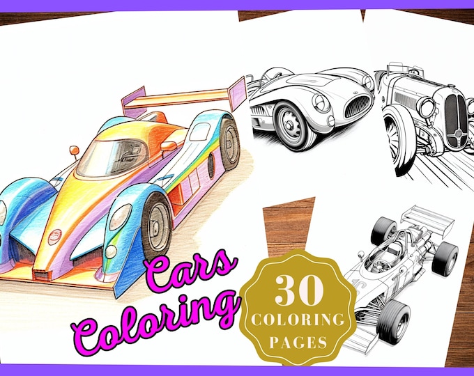 30 Cool Car Coloring Book Pages, Coloring Pages for Kids and Adults ...