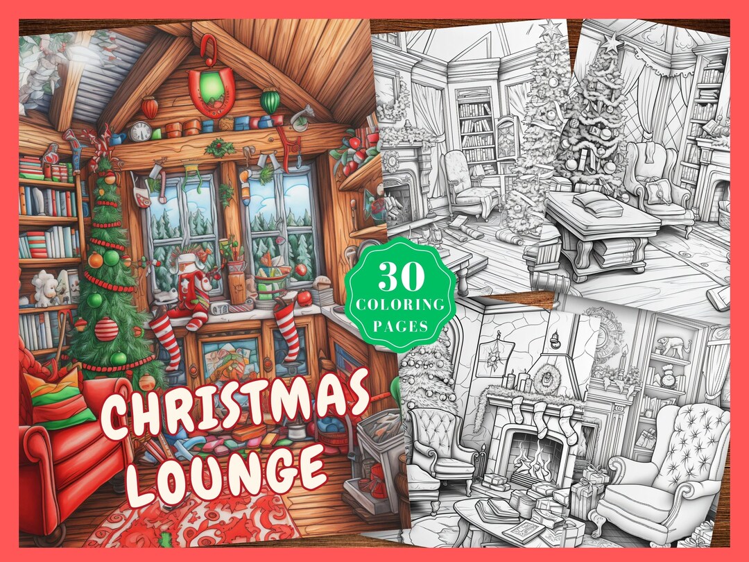 Christmas Lounge Coloring Pages for Adults Christmas Coloring Book ...