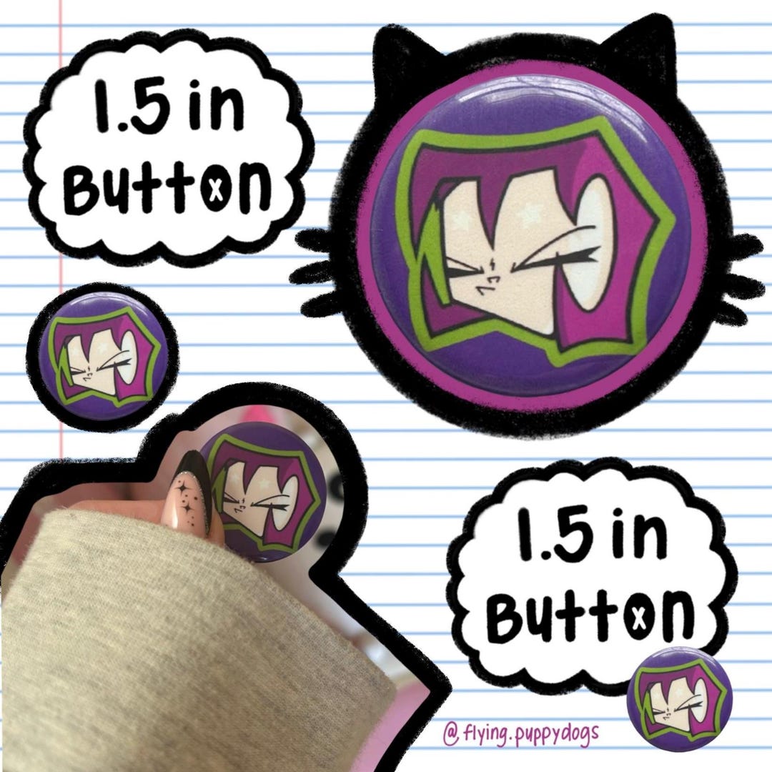 GAZ Button From Invader Zim - Etsy