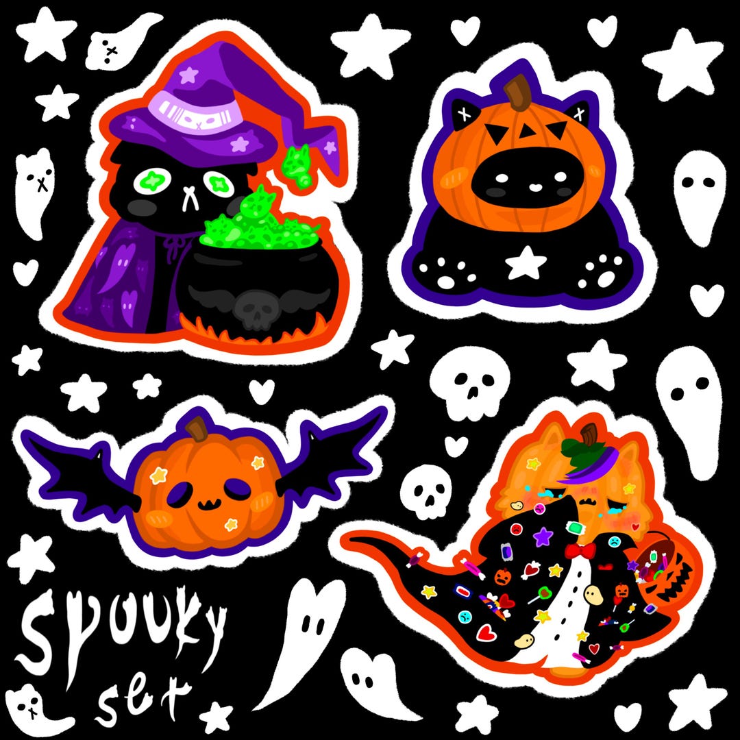 HALLOWEEN SPOOKY Sticker Pack - Etsy