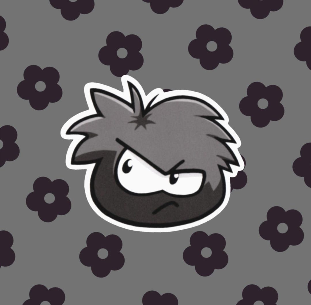BLACK PUFFLE Sticker From Club Penguin - Etsy