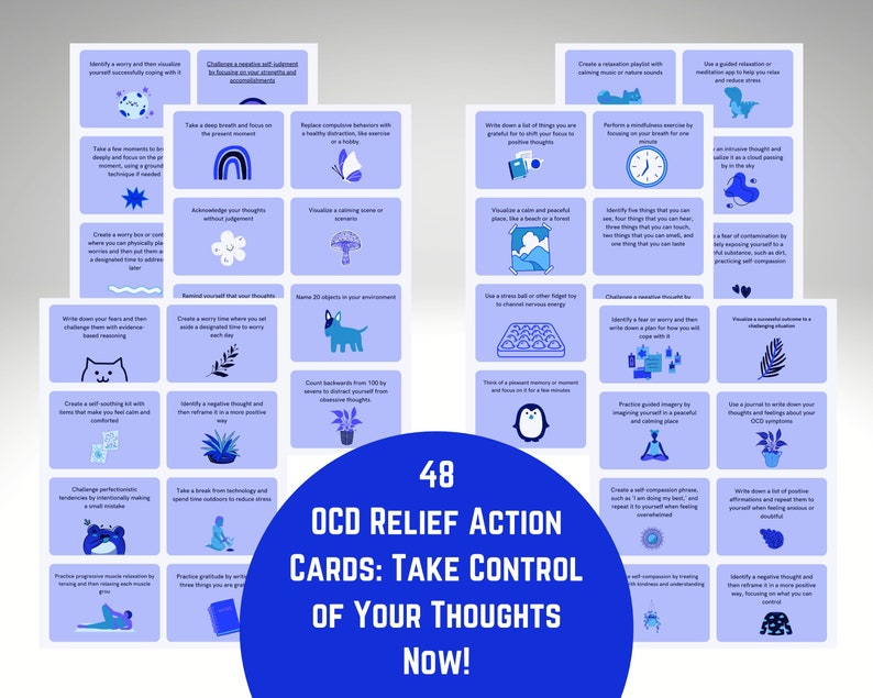 OCD Therapy Worksheet Ocd Worksheets Mental Health Cards Ocd Workbook ...