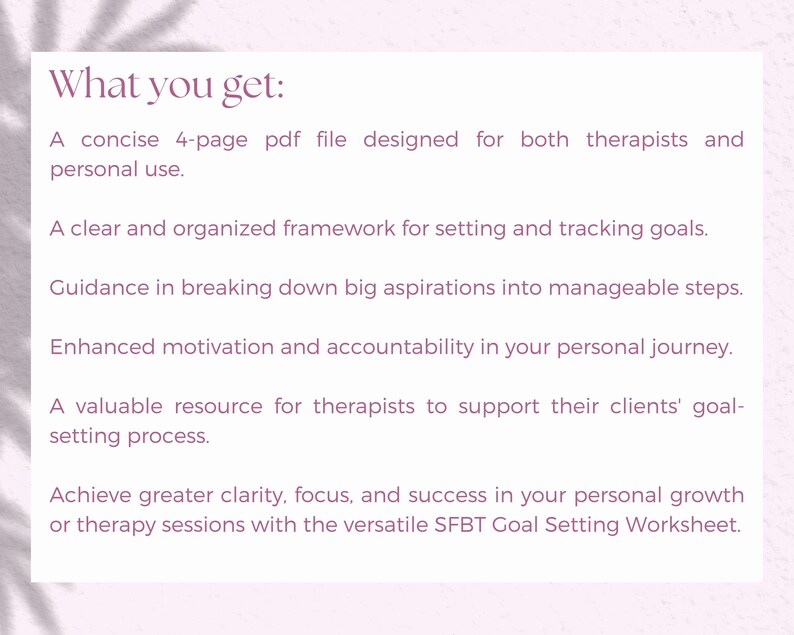 Sfbt Worksheets Goal Setting Solution Focused Therapy School - Etsy