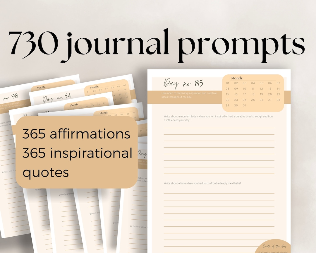 365 Journal Prompts 365 Affirmations Printable 365 Pages Digital ...