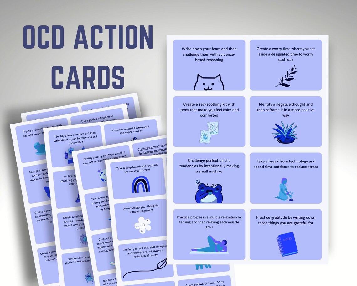 OCD Therapy Worksheet Ocd Worksheets Mental Health Cards Ocd Workbook ...