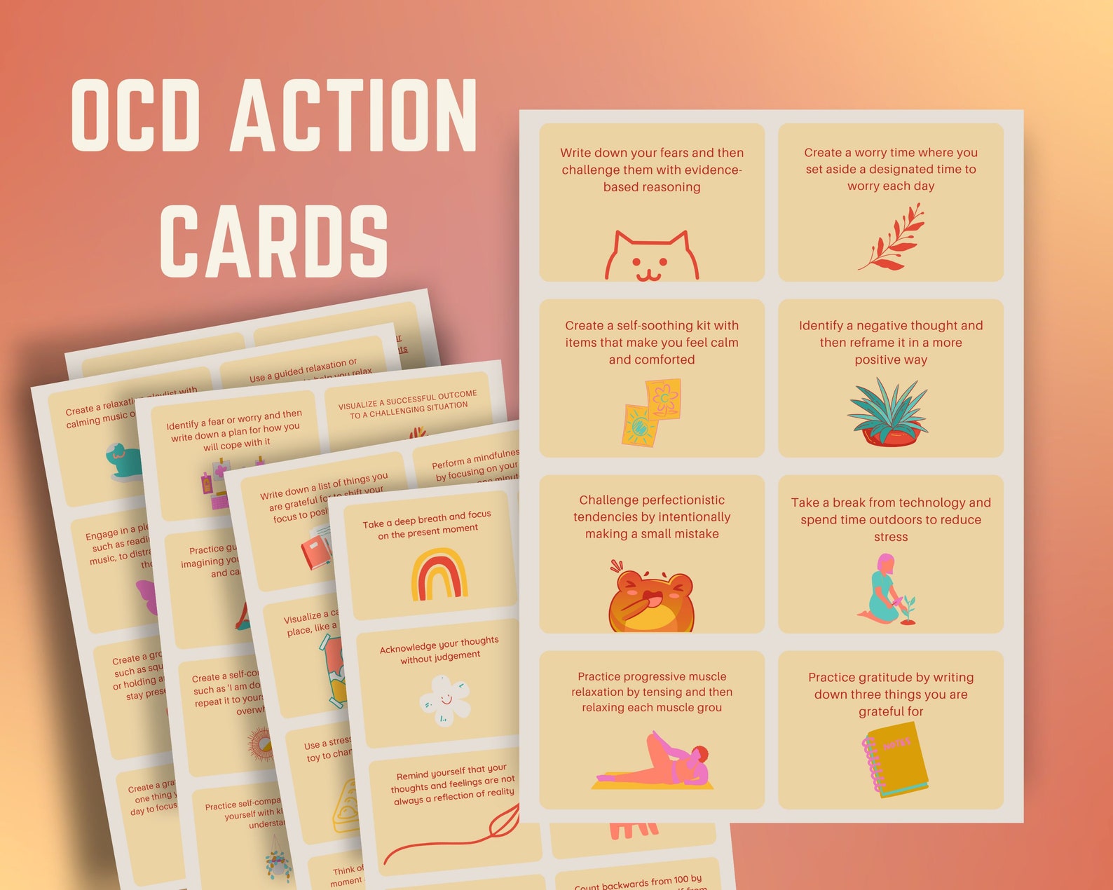 OCD Worksheets Ocd Therapy Worksheet Mental Health Journal Ocd - Etsy