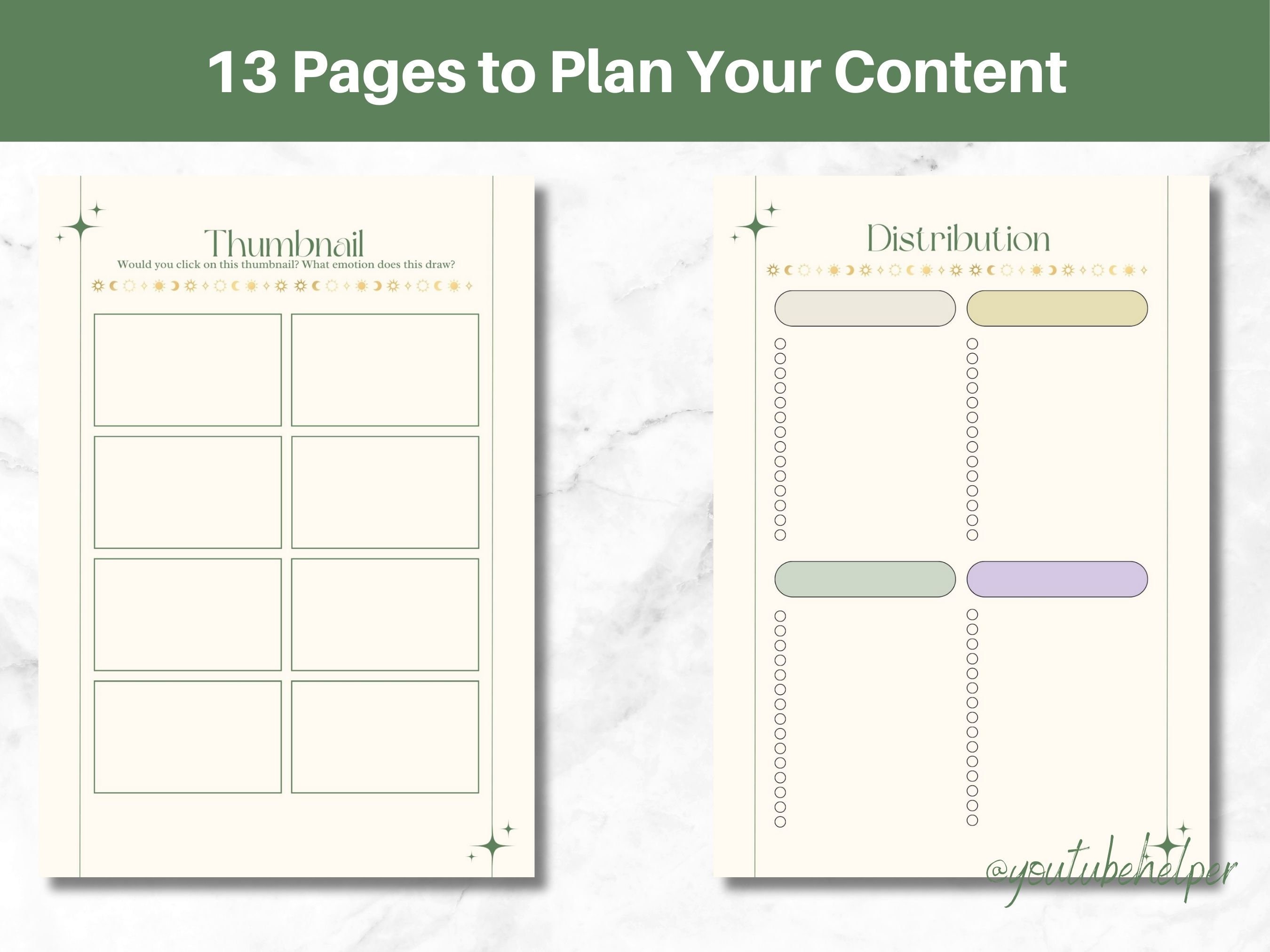 13 Page Youtube Planner How to Plan Youtube Videos Downloadable Planner ...