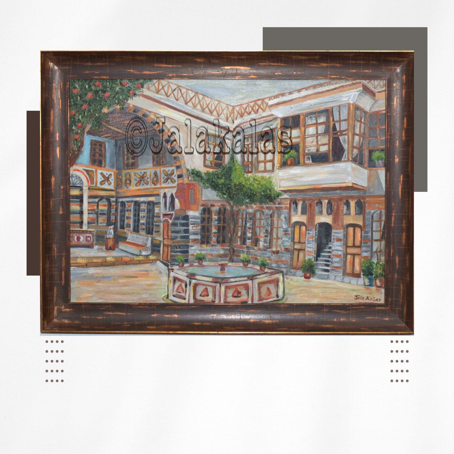 DAMAS House Painting, Vintage Architectural Painting, Vintage ARABIAN ...