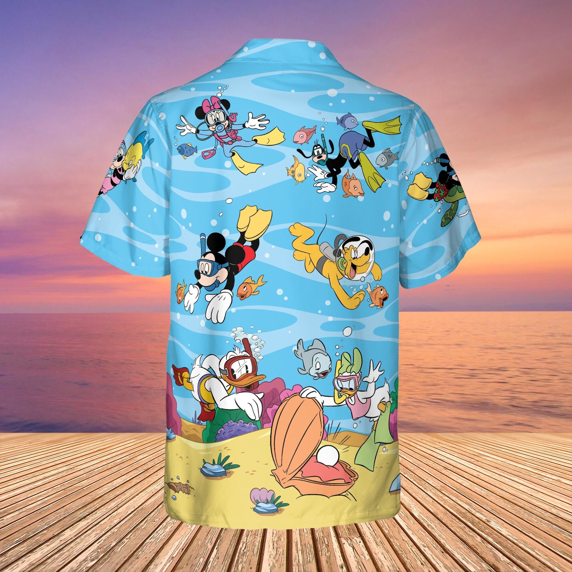 Disney Dive Mickey And Minnie Mouse Hawaiian Summer Shirt sold by KYMO ...