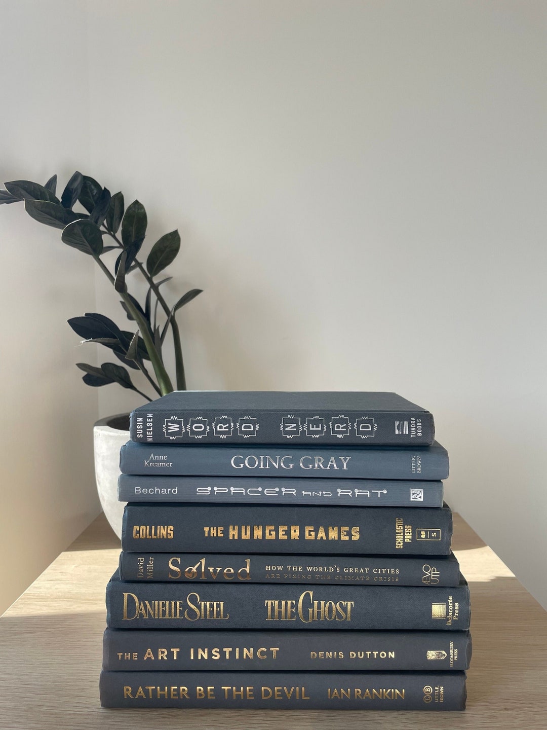 Grey Book Stack, Decorative Books, Themed Book Sets, Prop Staging ...