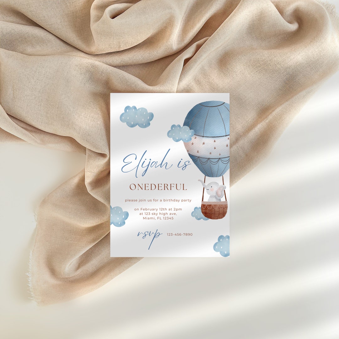 Onederful Birthday Boy Party Invitation, Fly on Over to Celebrate ...