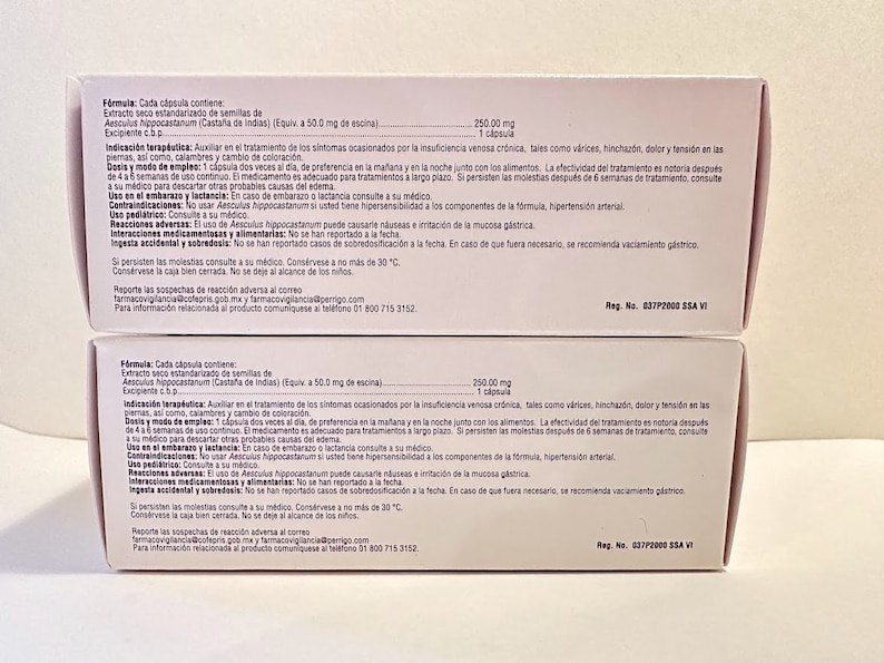 2 PACK FLEBOCAPS Castaña de Indias 30 Capsulas 250mg Tratamiento Para ...