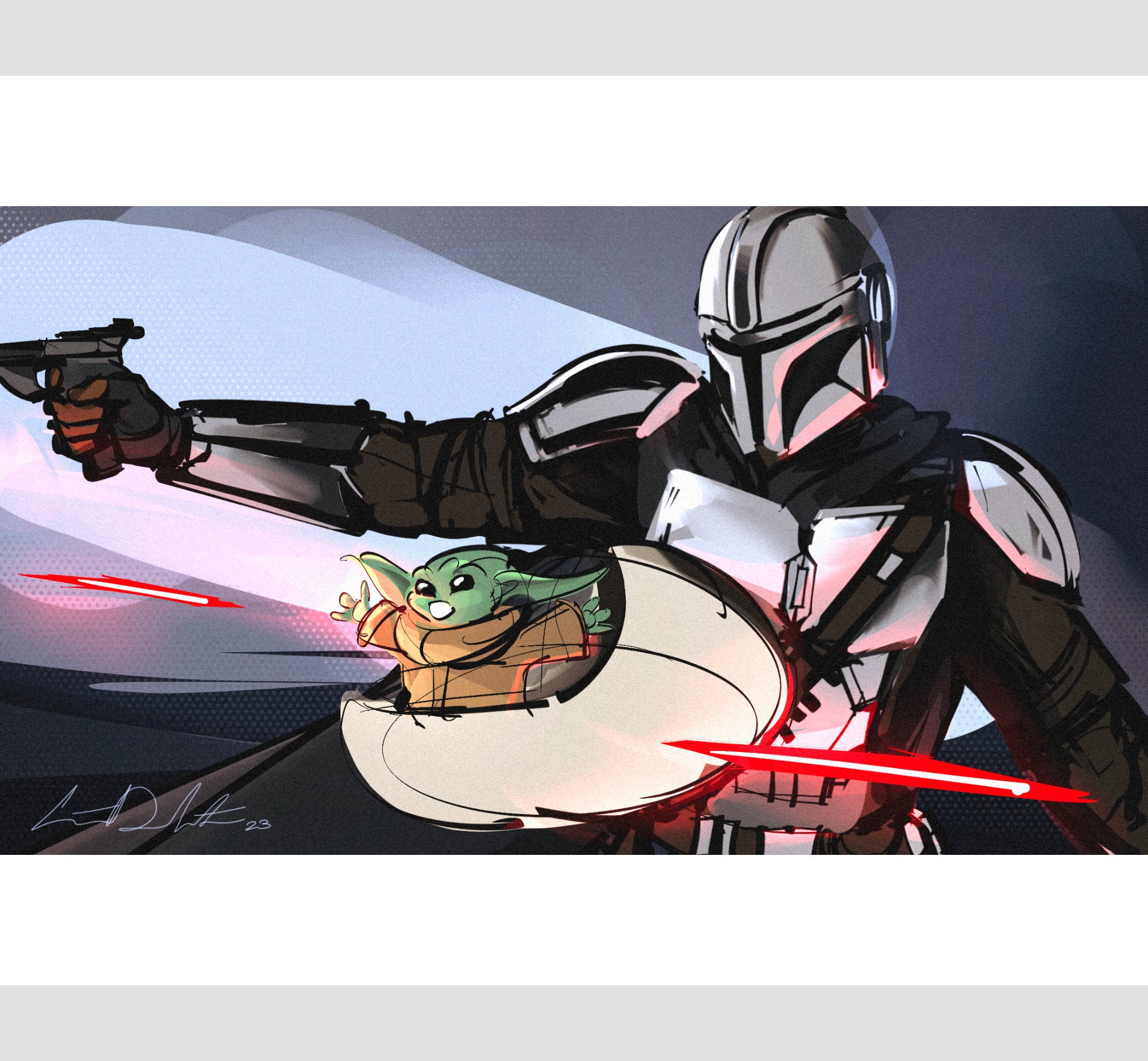 The Mandalorian and Grogu Fanart - Etsy