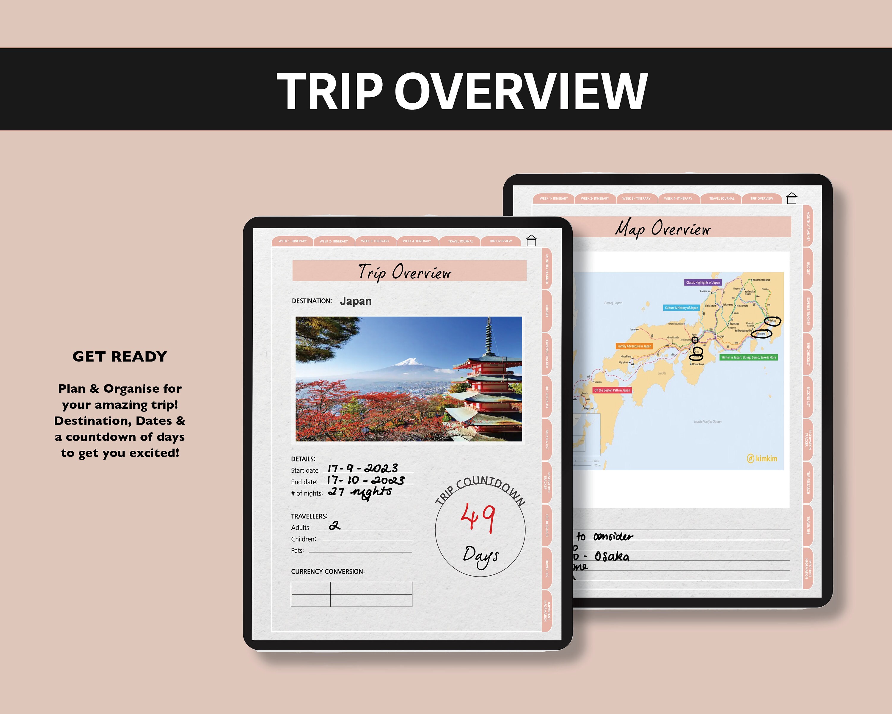 Travel Planner Digital Travel Planner for Travel Itinerary Digital ...