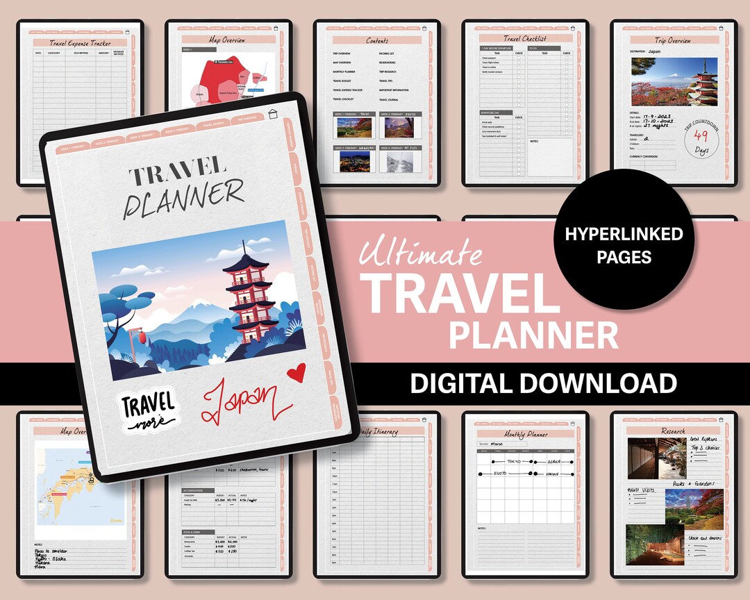 Travel Planner Digital Travel Planner for Travel Itinerary Digital ...