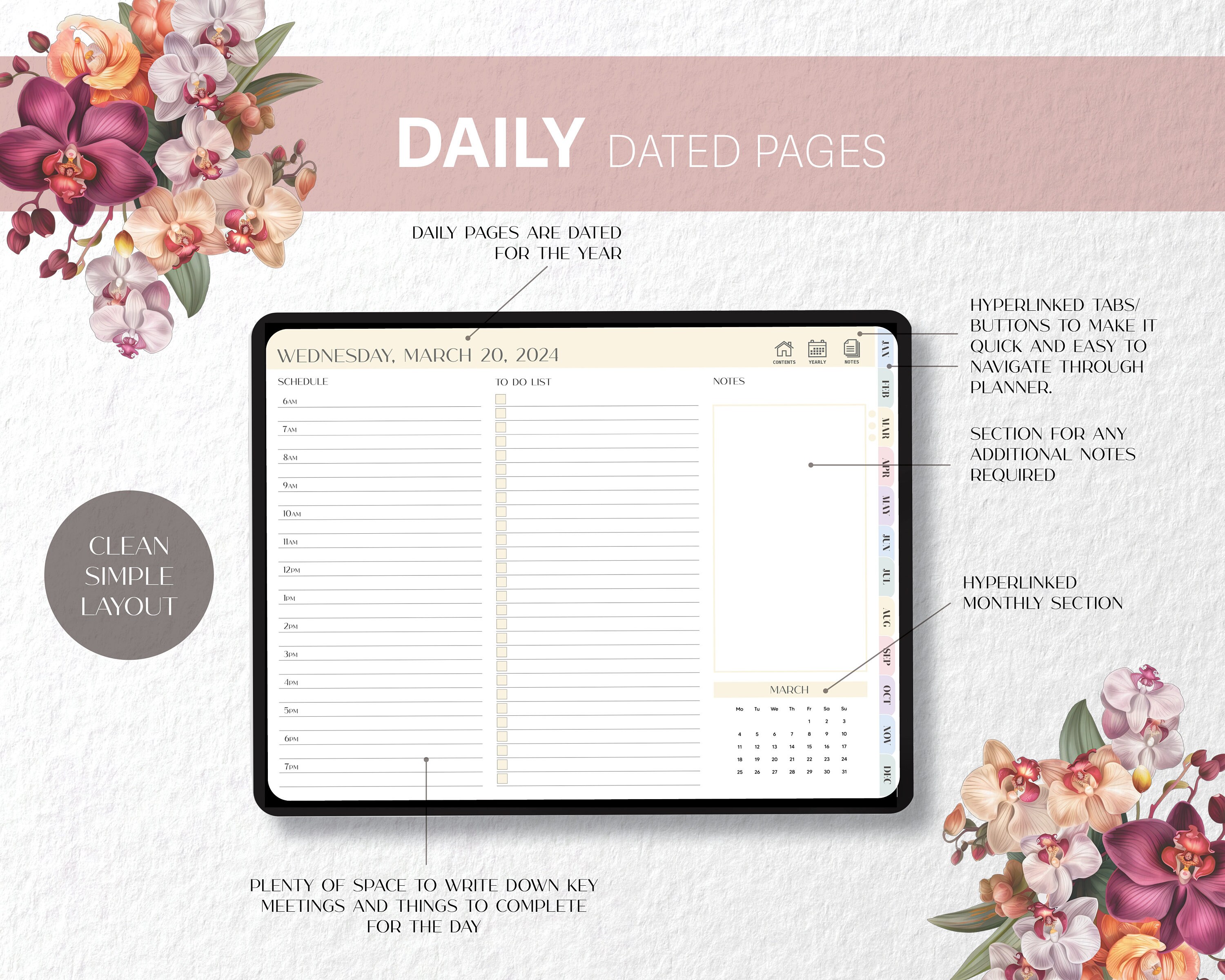 2024 Digital Planner LANDSCAPE Dated Digital Journal for Goodnotes ...