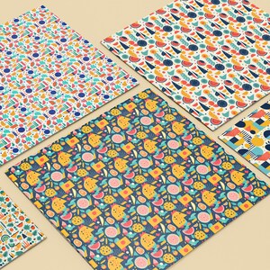 Vibrant Summer Vibes: Set of 20 Seamless Digital Papers in Bright ...