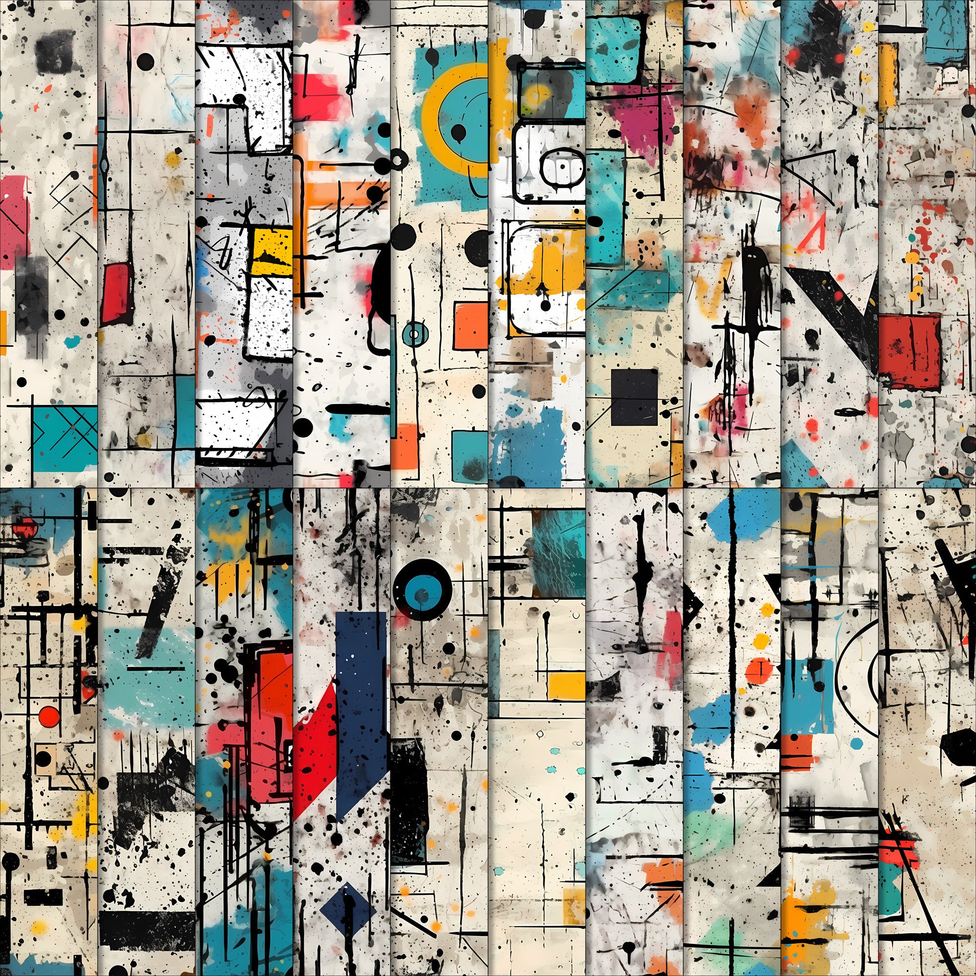 20 Seamless Grunge Graffiti Patterns - Punk Urban Digital Papers for ...