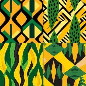 20 Seamless Jamaica-inspired Patterns Digital Papers With Reggae Music ...