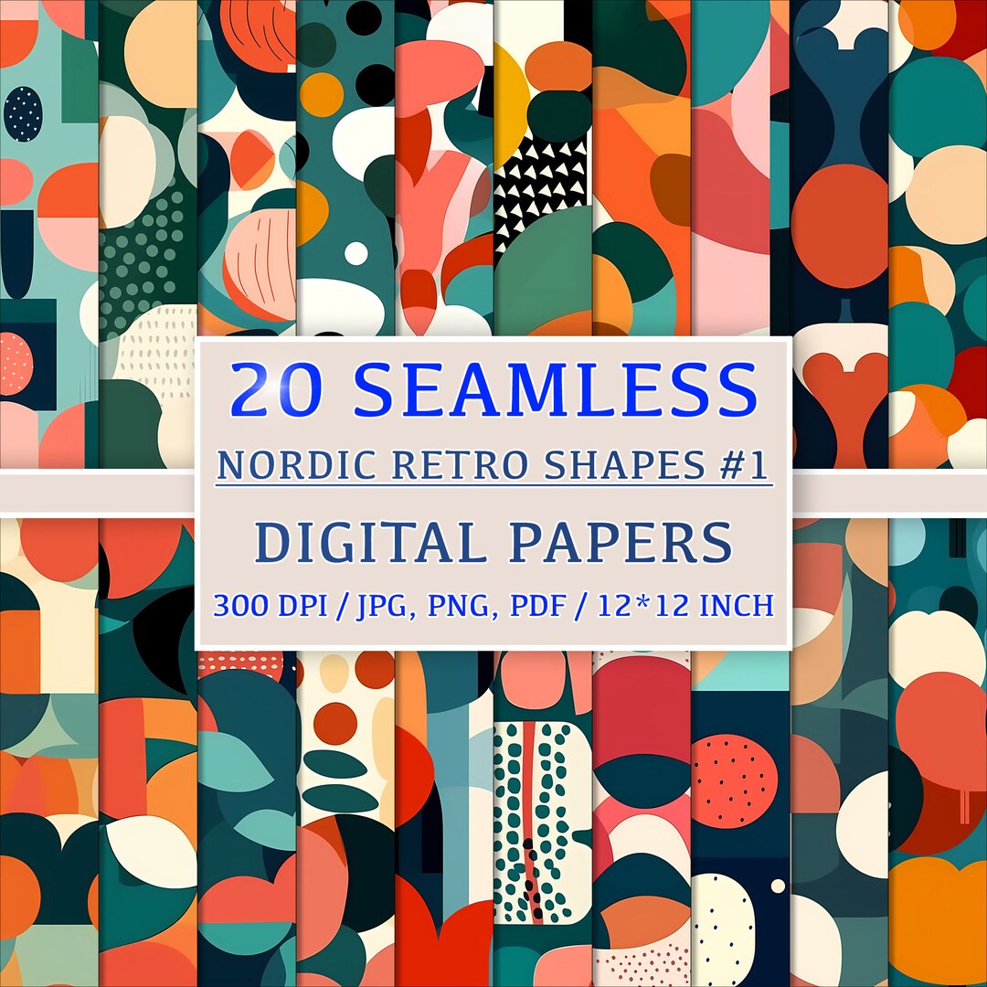 Nordic Retro Chic #1: 20 Seamless Nordic Retro Inspired Patterns ...