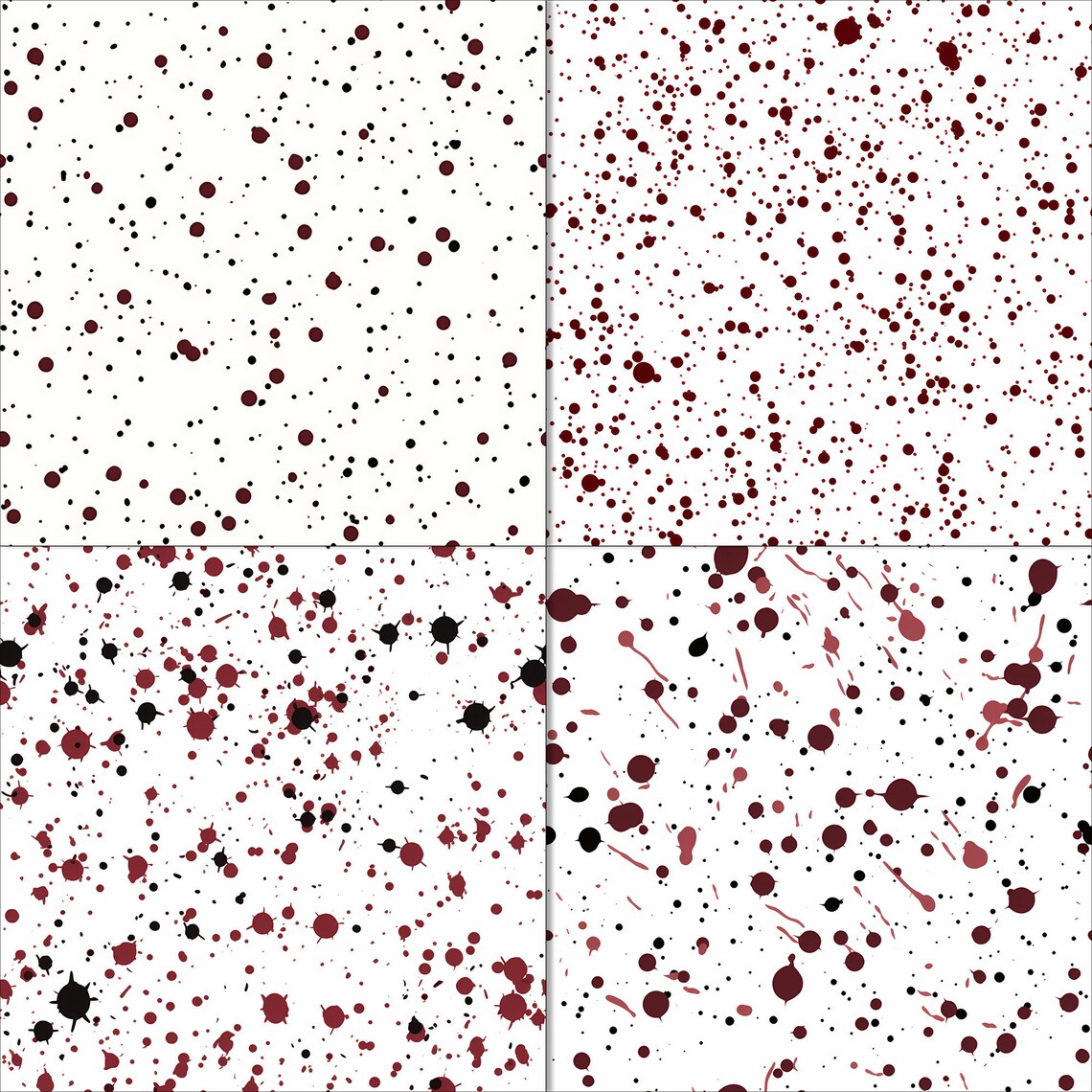 20 Seamless Blood Splatter Patterns Horror Digital Papers for Design ...