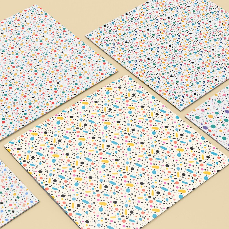 20 Seamless Colorful Confetti Digital Patterns Celebratory Party Papers ...