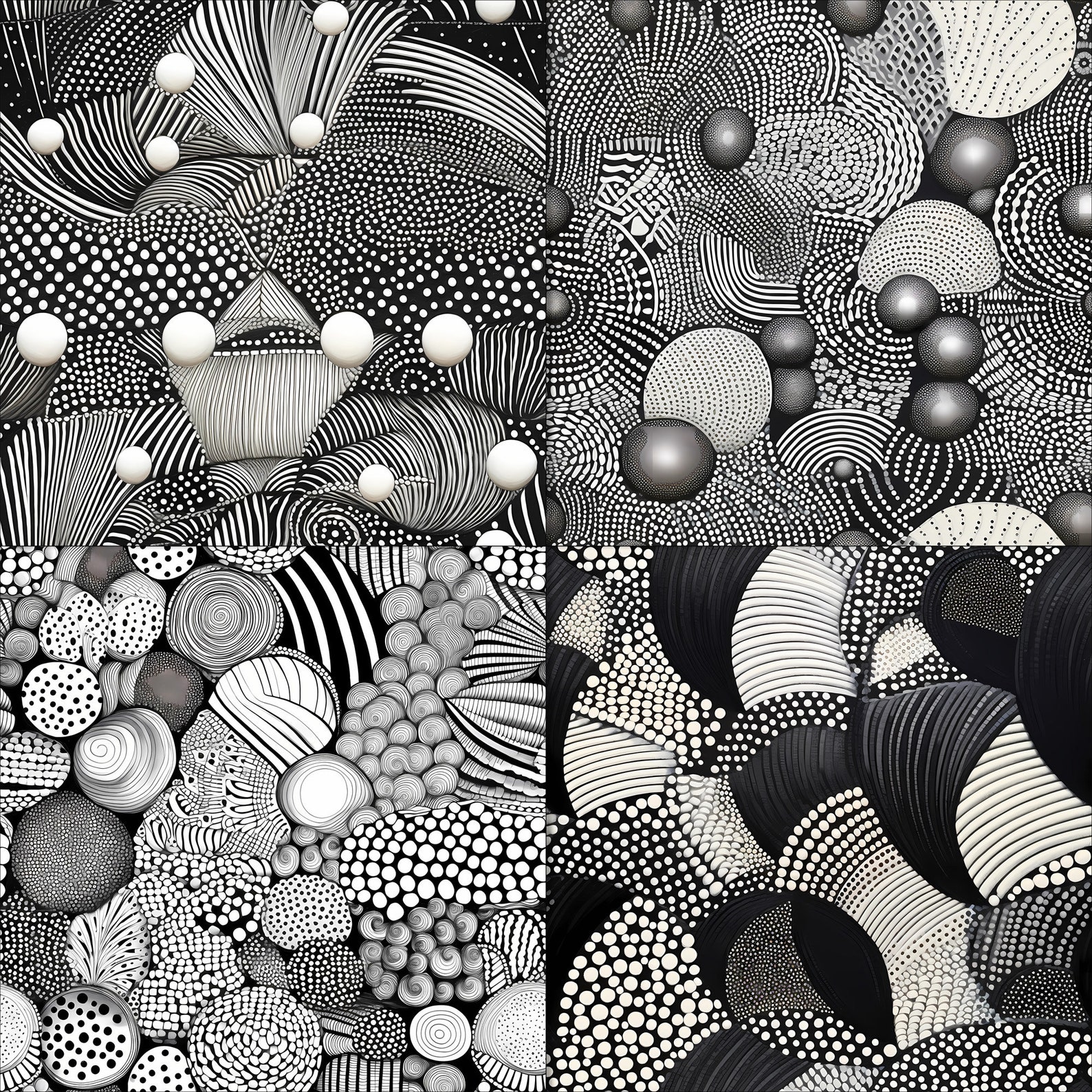 20 Seamless Zentangle Zen Patterns - Intricate and Relaxing Digital ...