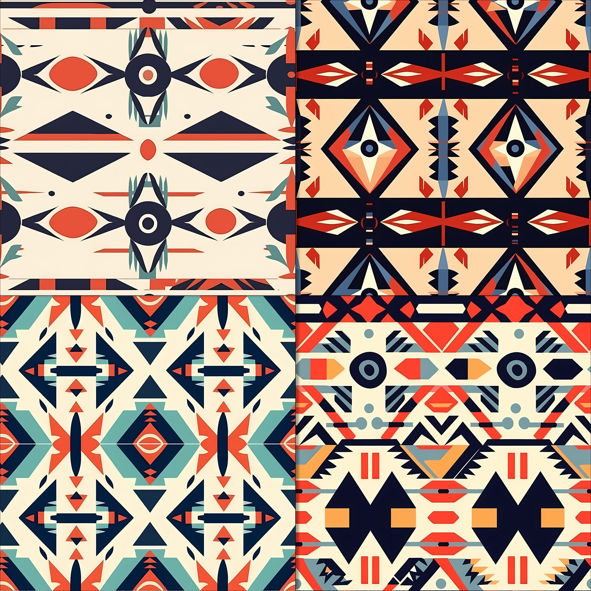 Native American-inspired Tribal Patterns: 20 Seamless Digital Papers ...