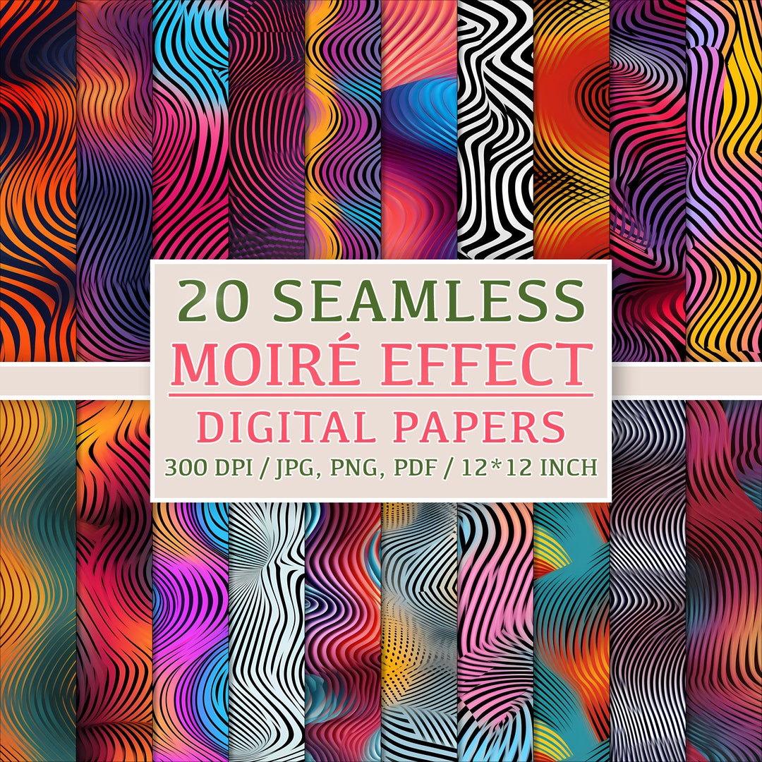 Moiré Magic: Set of 20 Seamless Patterns for Digital Art, Clipart and ...