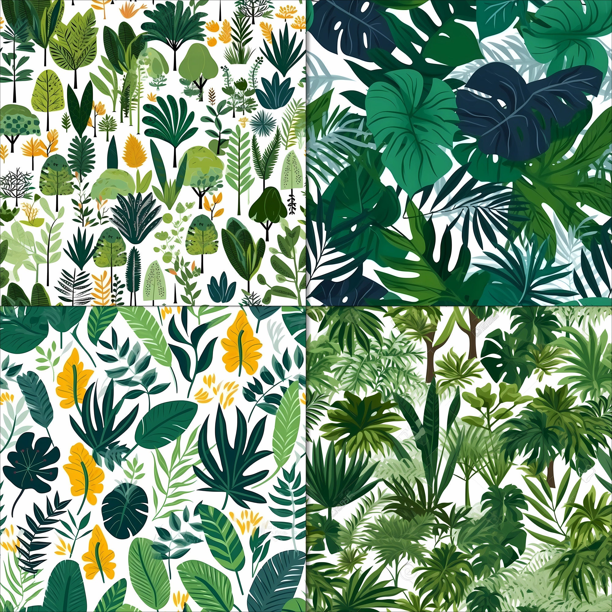 Jungle Digital Papers Set of Seamless Abstract Patterns - Etsy