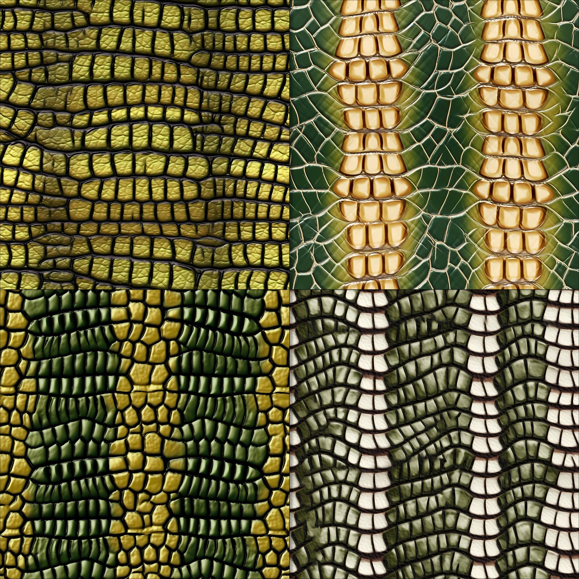 20 Seamless Crocodile & Alligator Skin Patterns, Digital Papers ...
