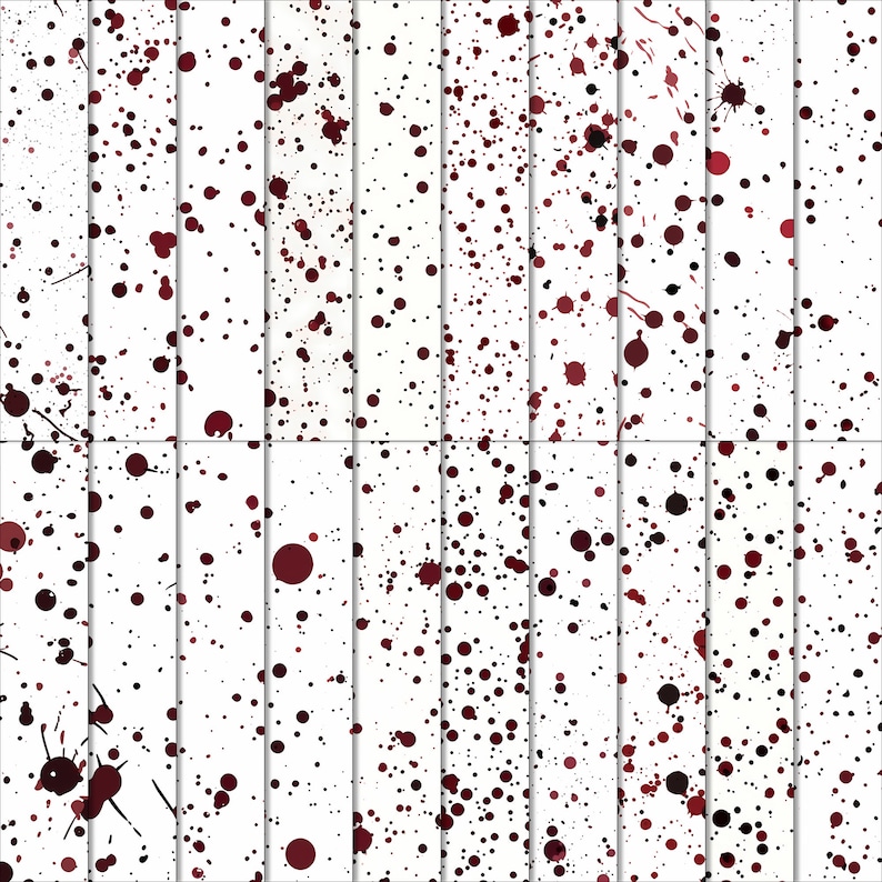 20 Seamless Blood Splatter Patterns - Horror Digital Papers for Design ...