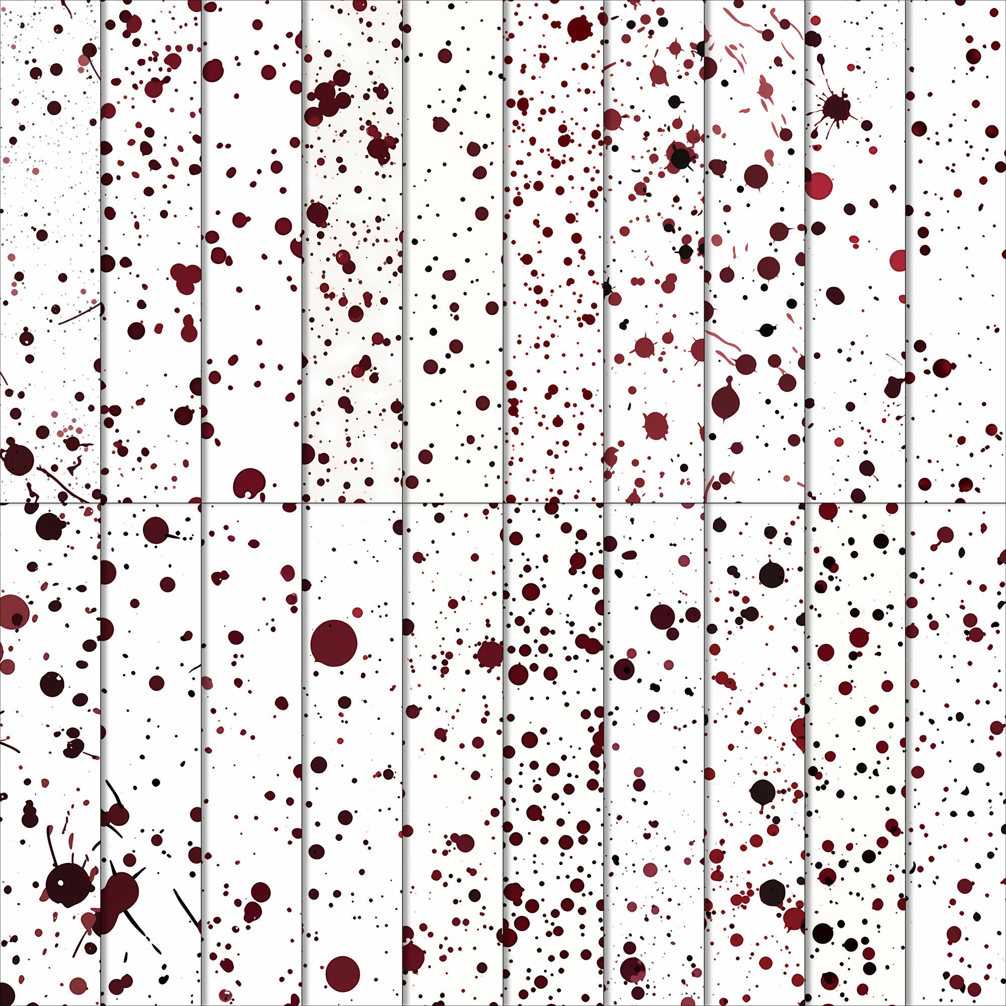 20 Seamless Blood Splatter Patterns - Horror Digital Papers for Design ...