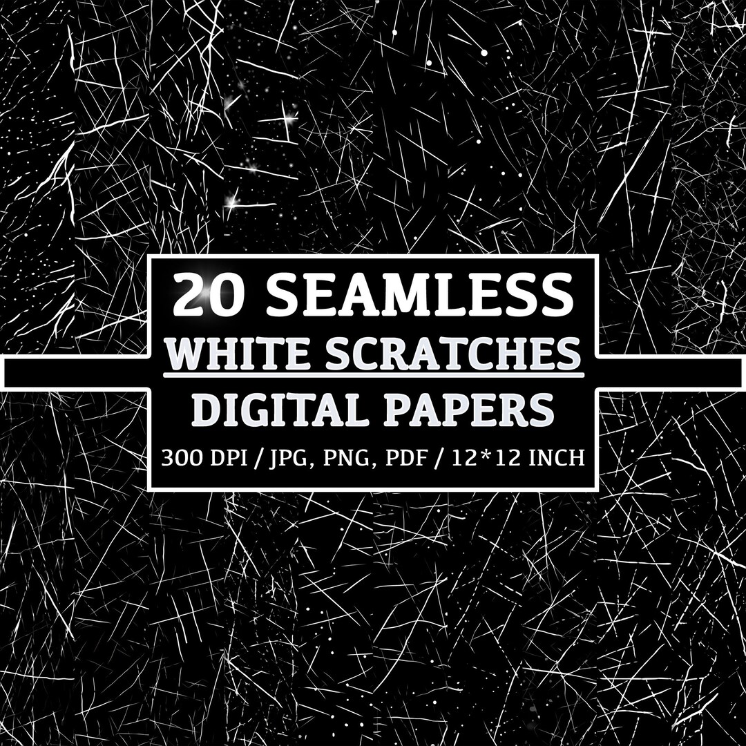 20 Seamless Grunge Scratches, Punk Black White Patterns - Emo Art ...