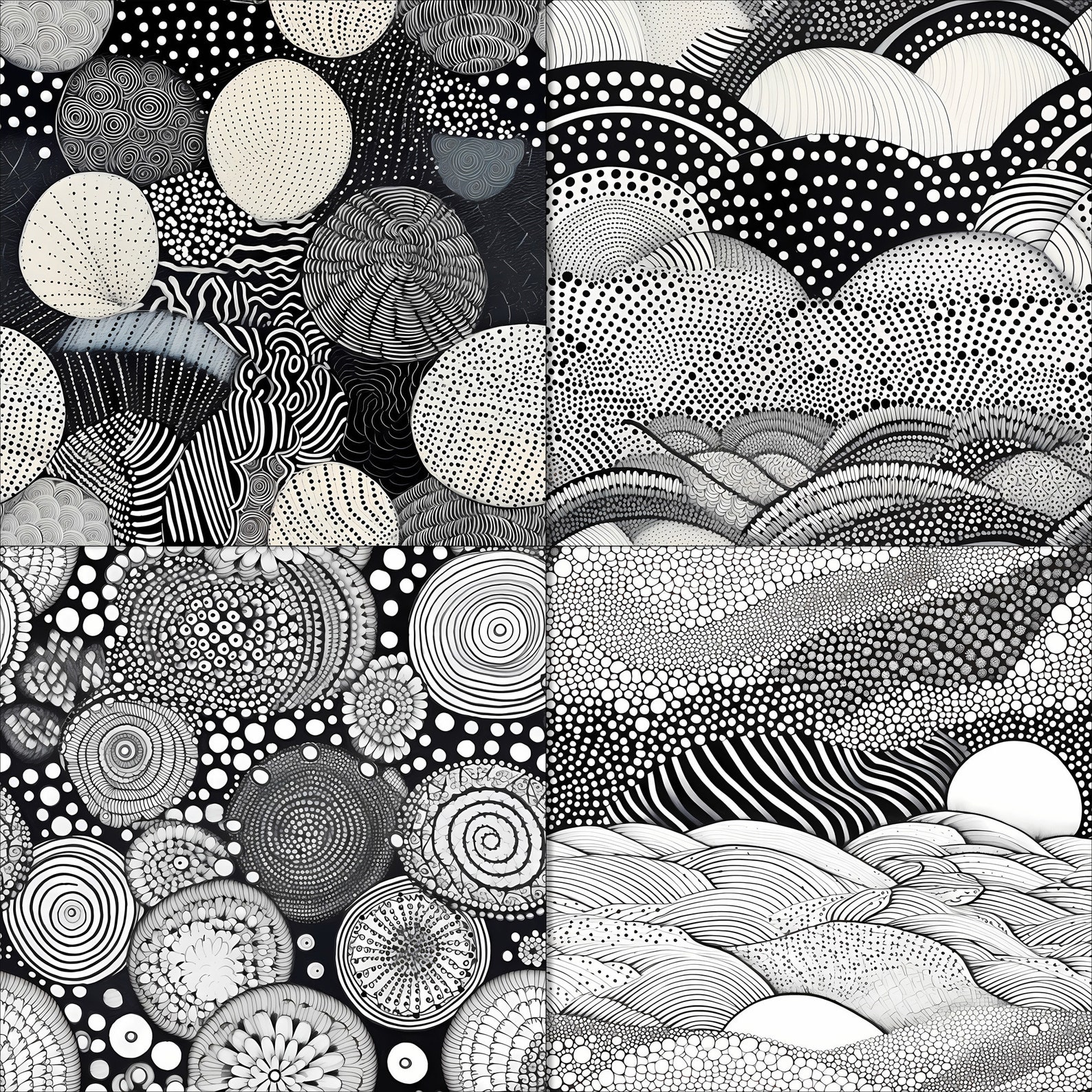 20 Seamless Zentangle Zen Patterns Intricate and Relaxing Digital ...