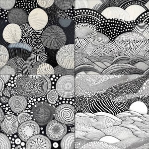 20 Seamless Zentangle Zen Patterns - Intricate and Relaxing Digital ...