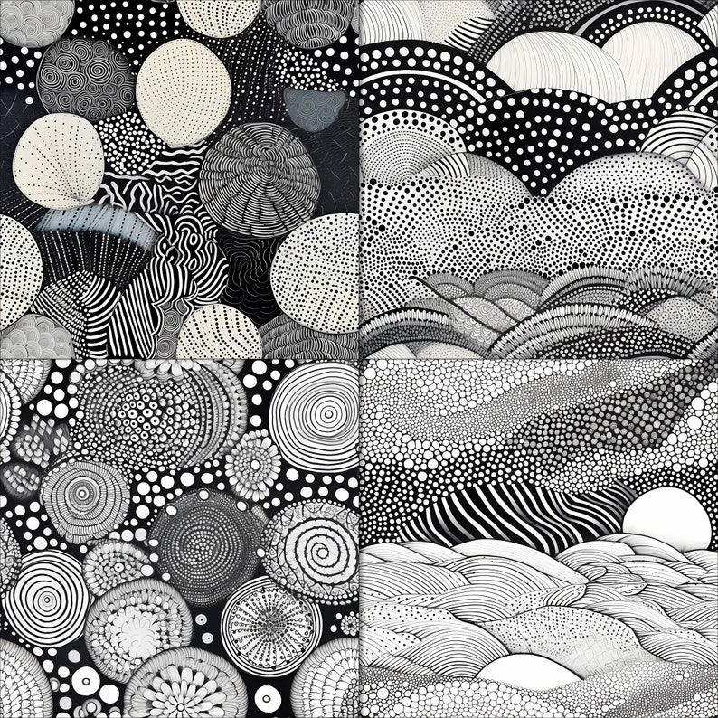 20 Seamless Zentangle Zen Patterns Intricate and Relaxing Digital ...