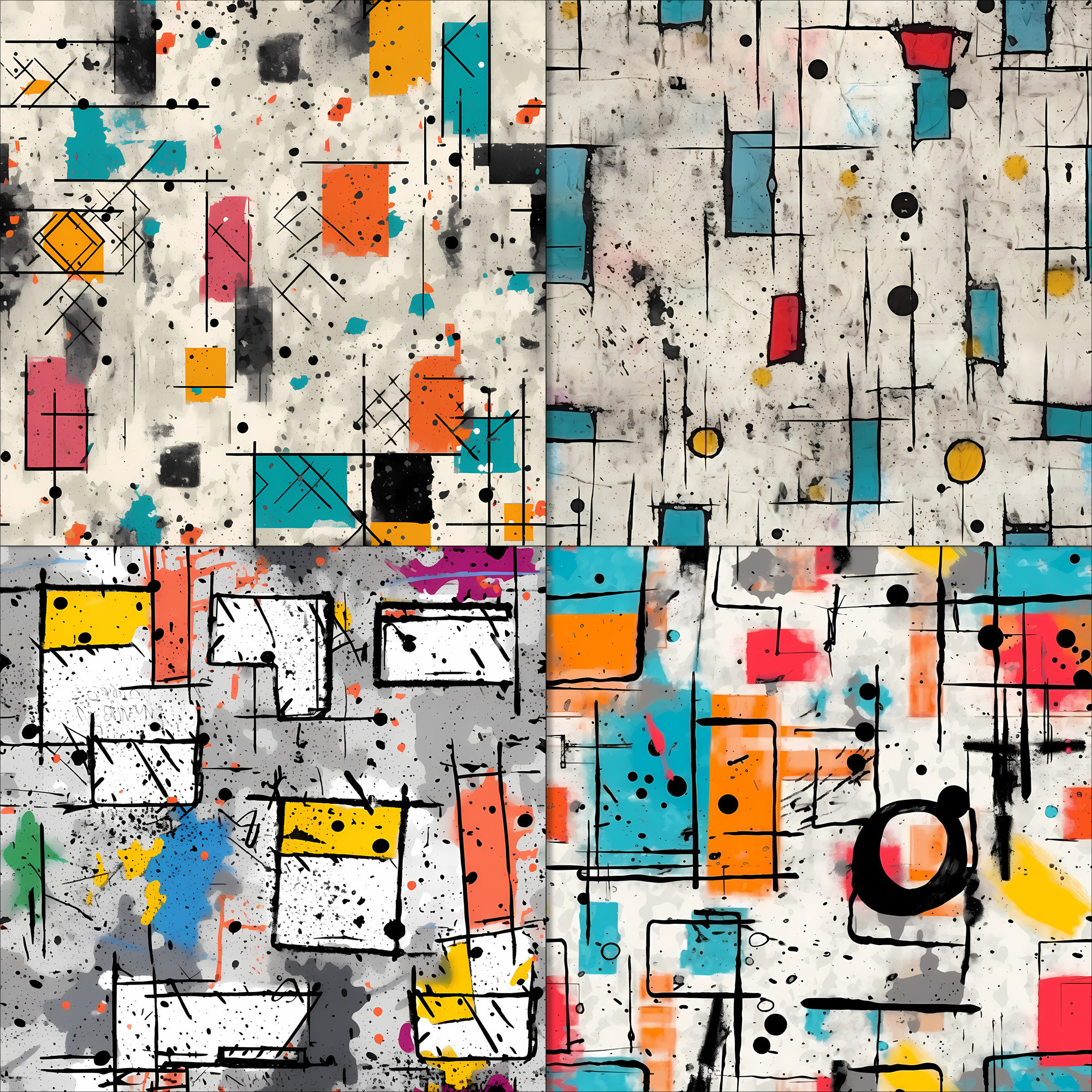 20 Seamless Grunge Graffiti Patterns - Punk Urban Digital Papers for ...