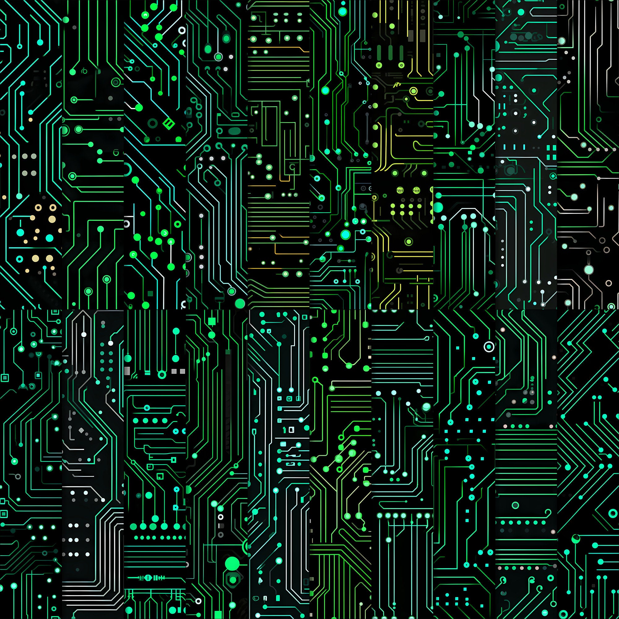 Tech-inspired Elegance: 20 Seamless Circuit Board Patterns, Digital ...