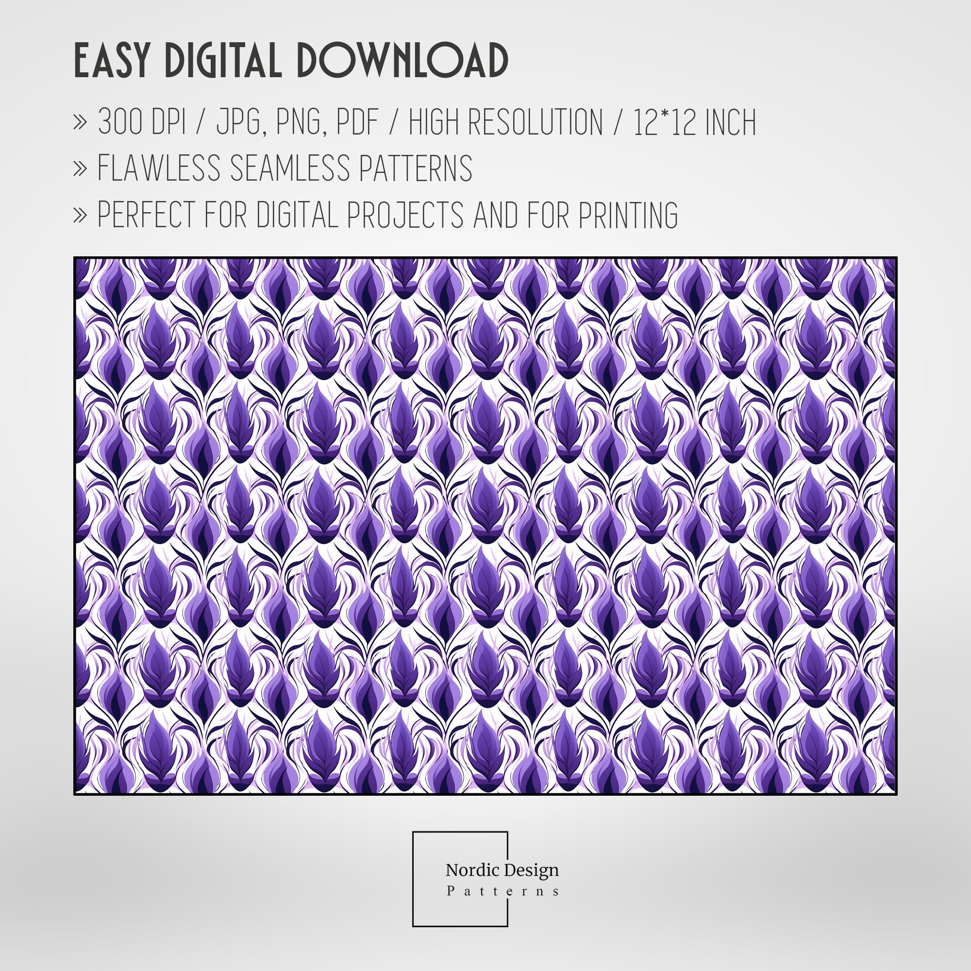 Set of 20 Seamless Purple Haze Patterns Digital Papers - Etsy