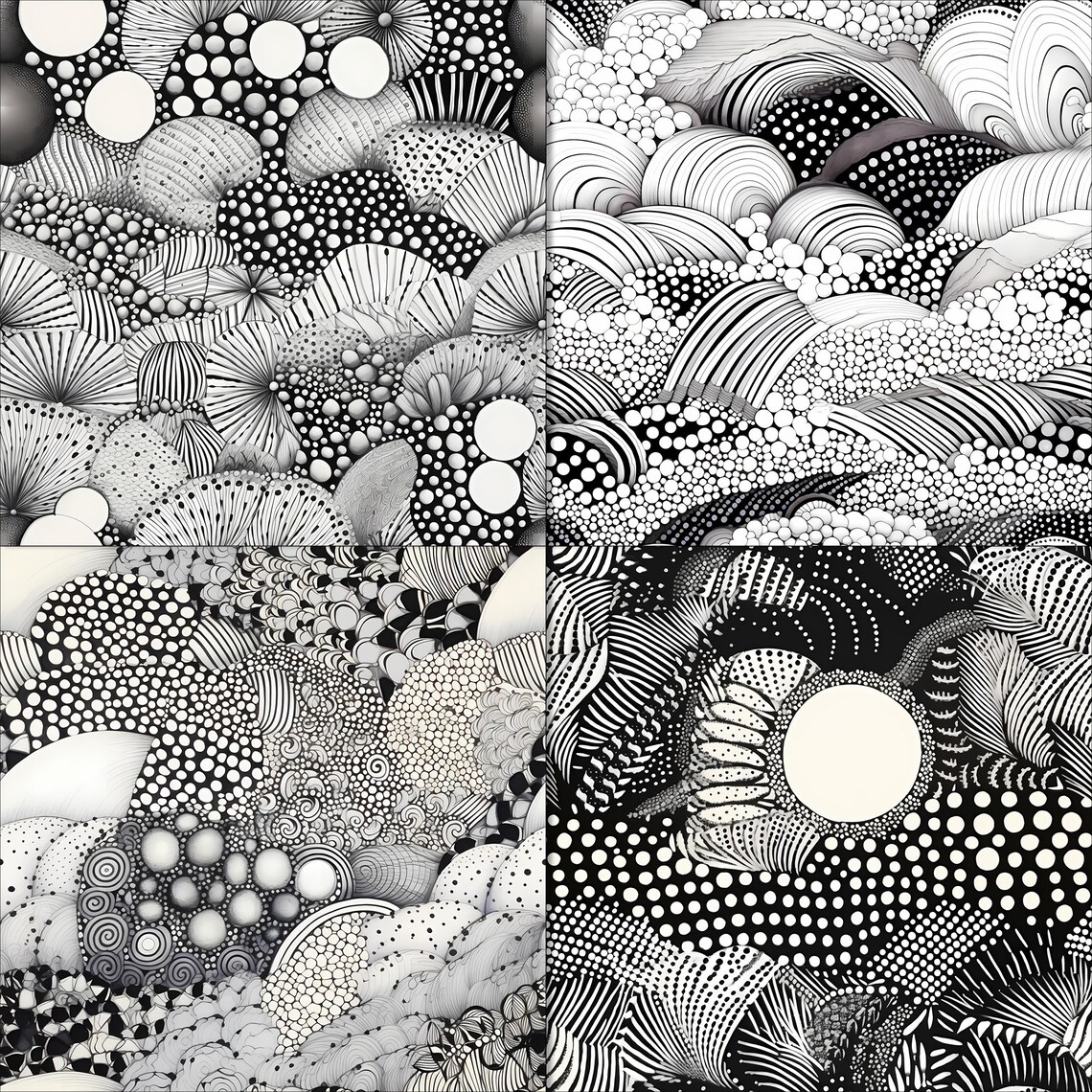 20 Seamless Zentangle Zen Patterns Intricate and Relaxing Digital ...