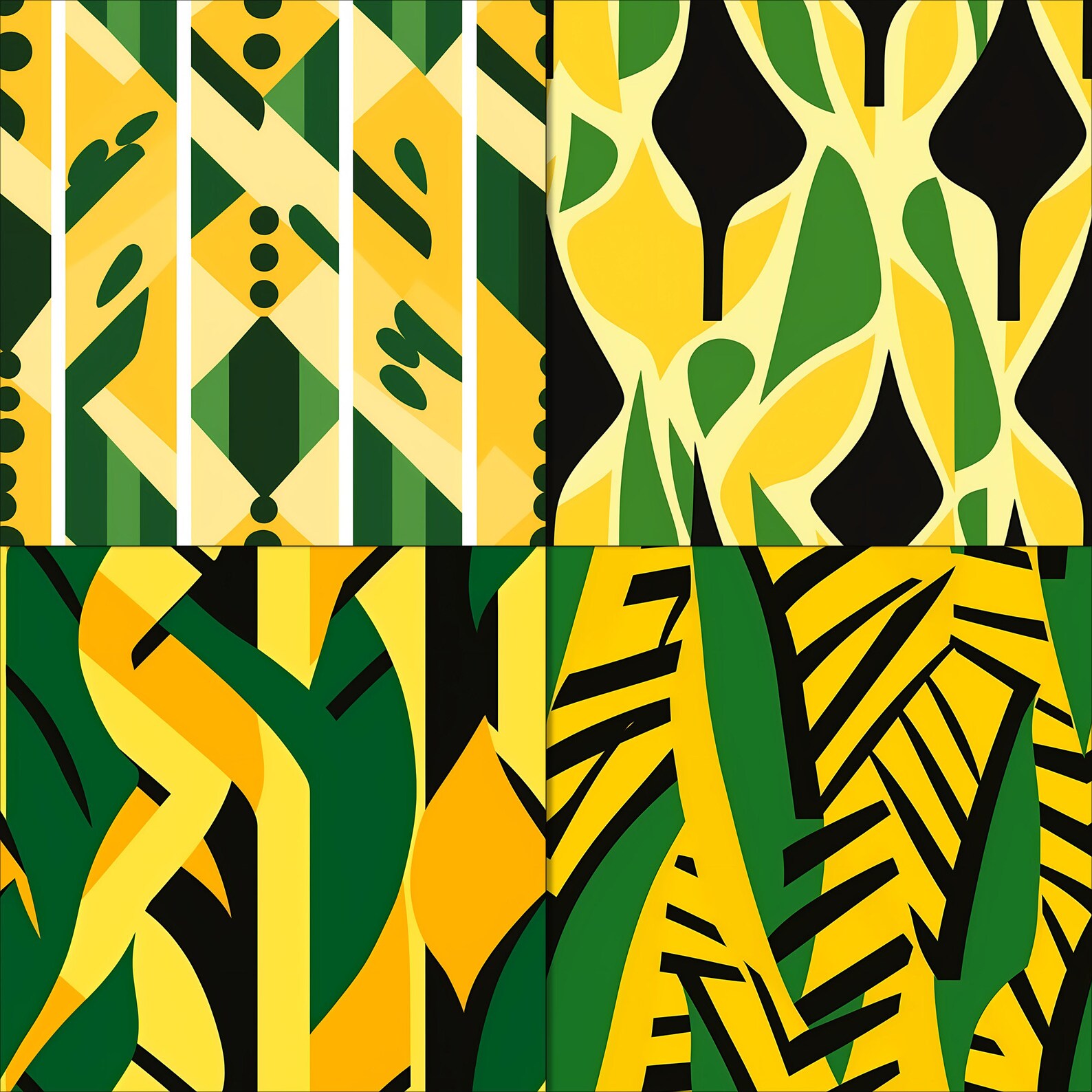 20 Seamless Jamaica-inspired Patterns Digital Papers With Reggae Music ...