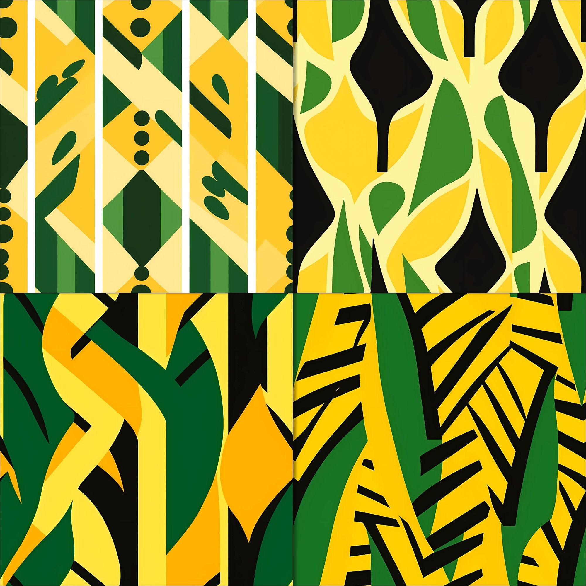 20 Seamless Jamaica-inspired Patterns Digital Papers With Reggae Music ...