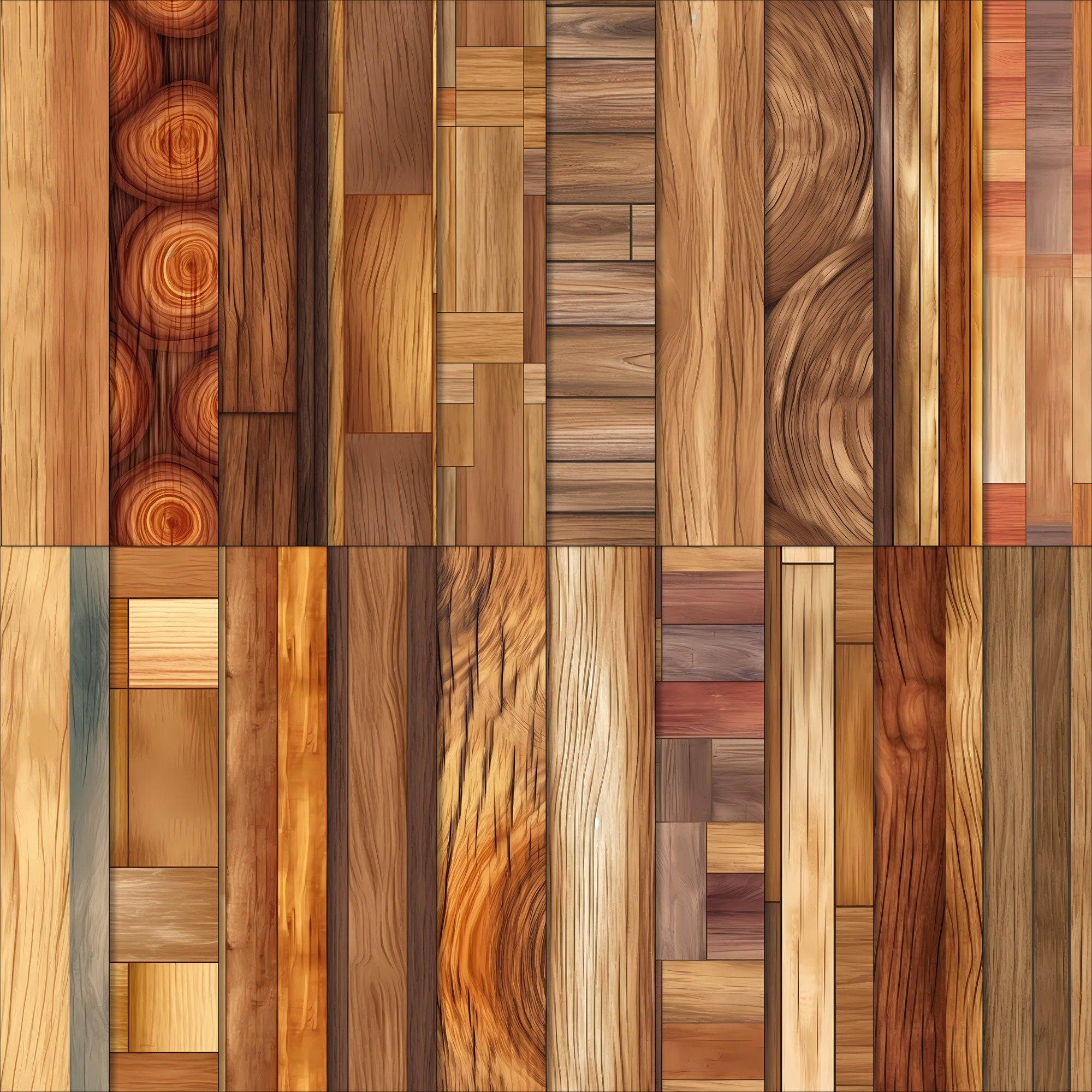 20 Seamless Woodgrain Texture Patterns for Digital Papers, Clipart ...
