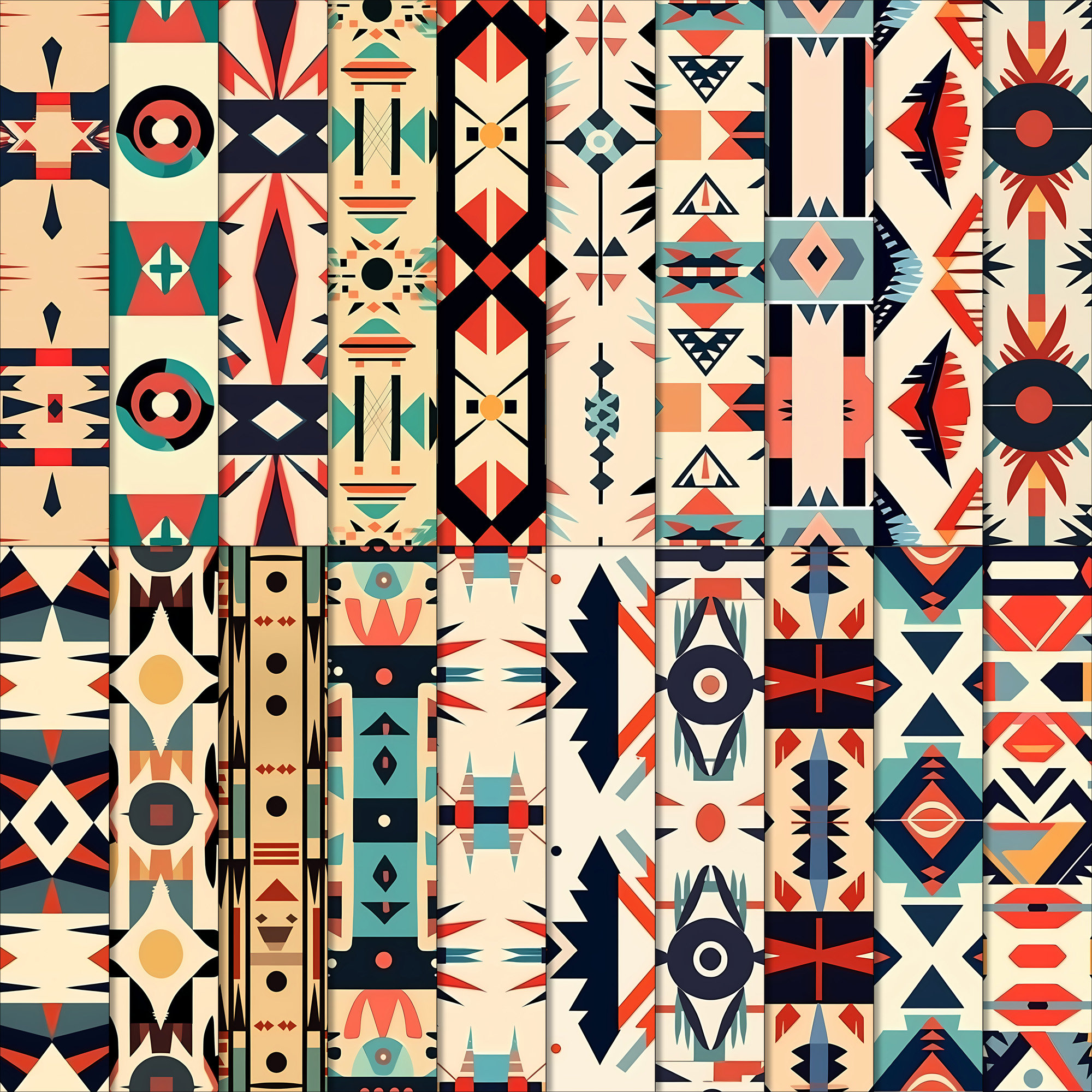 Native American-inspired Tribal Patterns: 20 Seamless Digital Papers ...