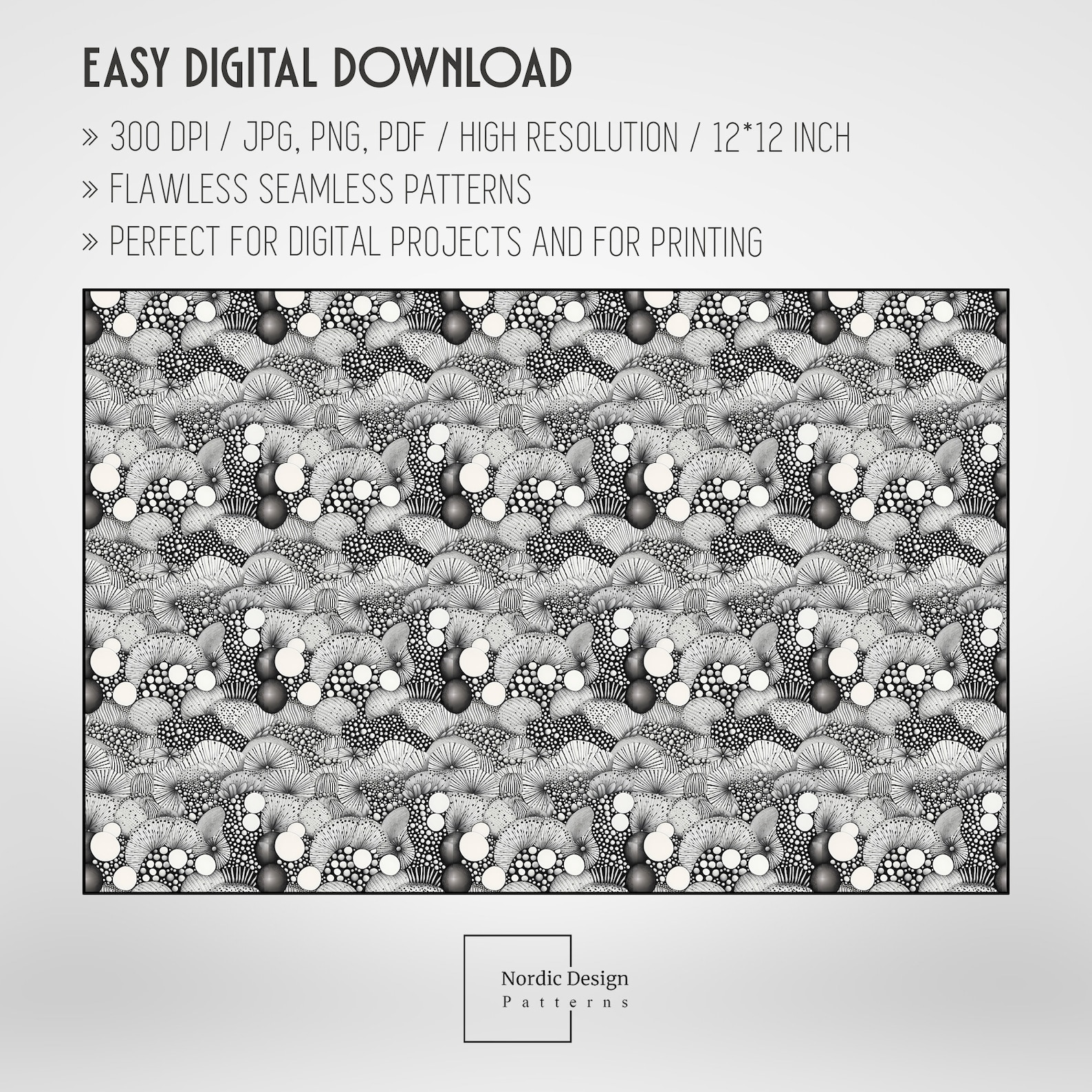 20 Seamless Zentangle Zen Patterns - Intricate and Relaxing Digital ...