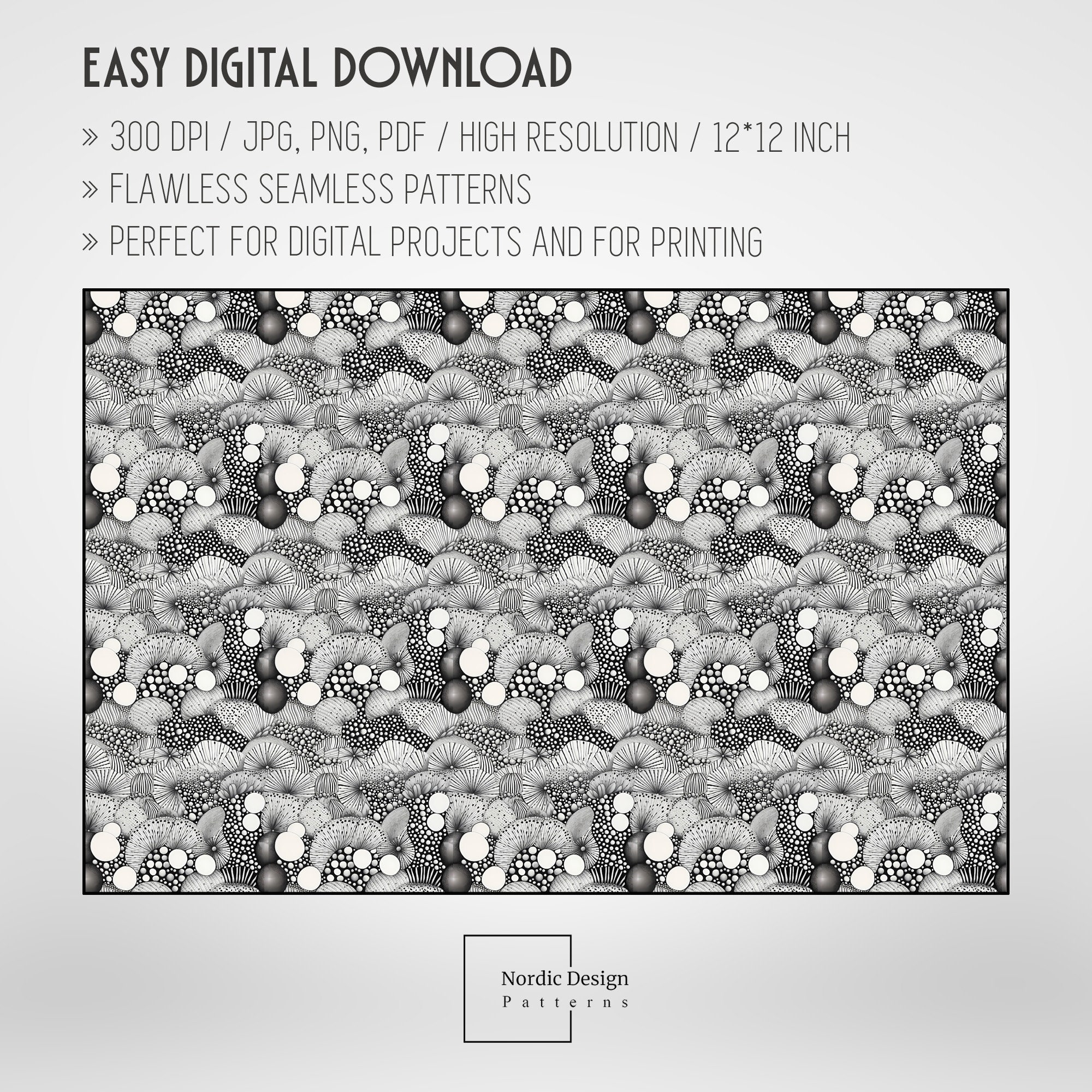 20 Seamless Zentangle Zen Patterns - Intricate and Relaxing Digital ...