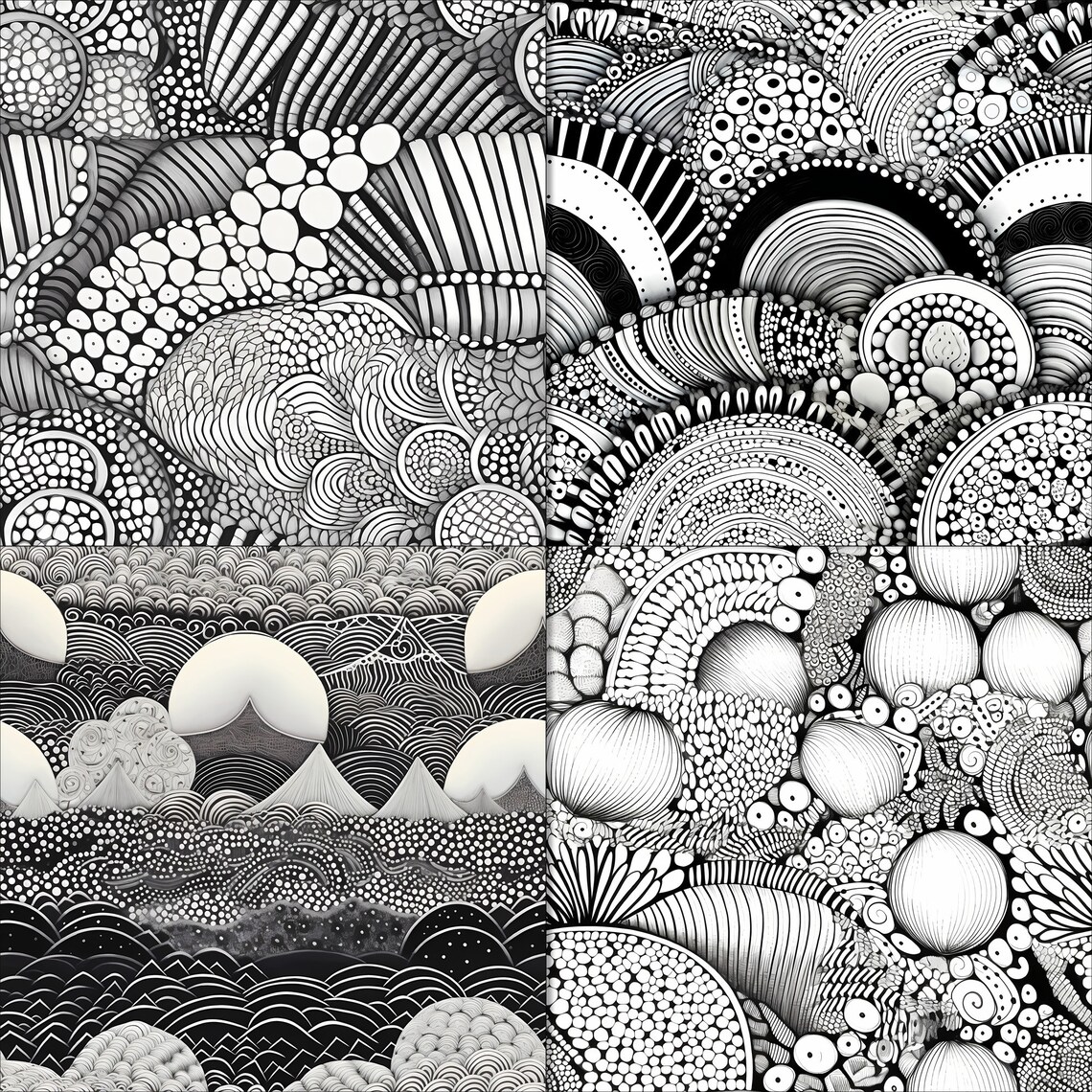 20 Seamless Zentangle Zen Patterns Intricate and Relaxing Digital ...