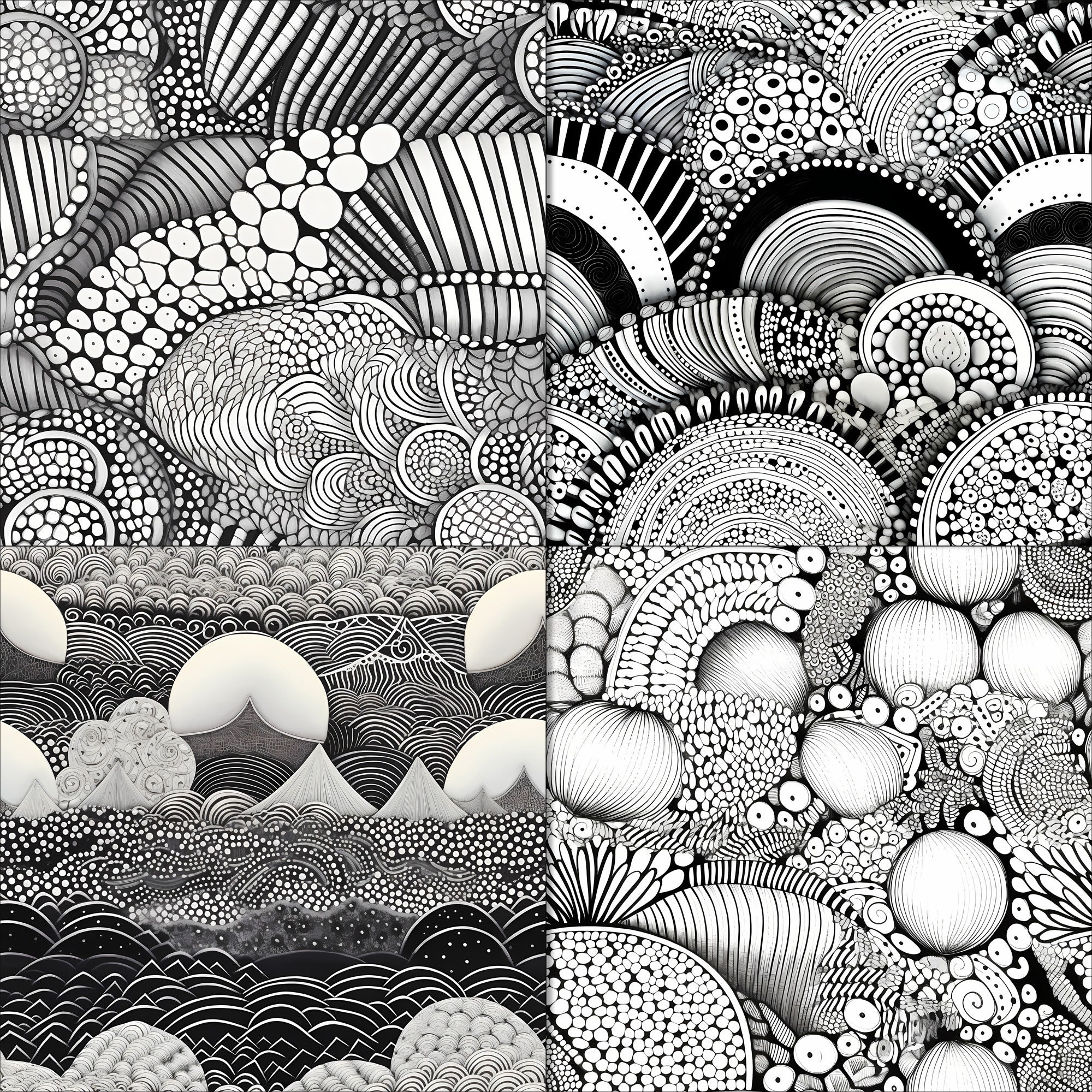 20 Seamless Zentangle Zen Patterns Intricate and Relaxing Digital ...